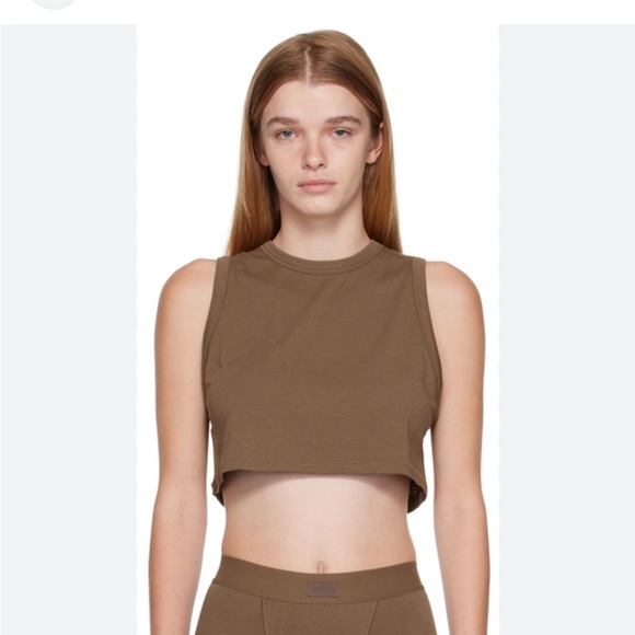 SKIMS | Tops | Nwt Skims Boyfriend Cropped Tank Oxide Size Xl | Poshmark